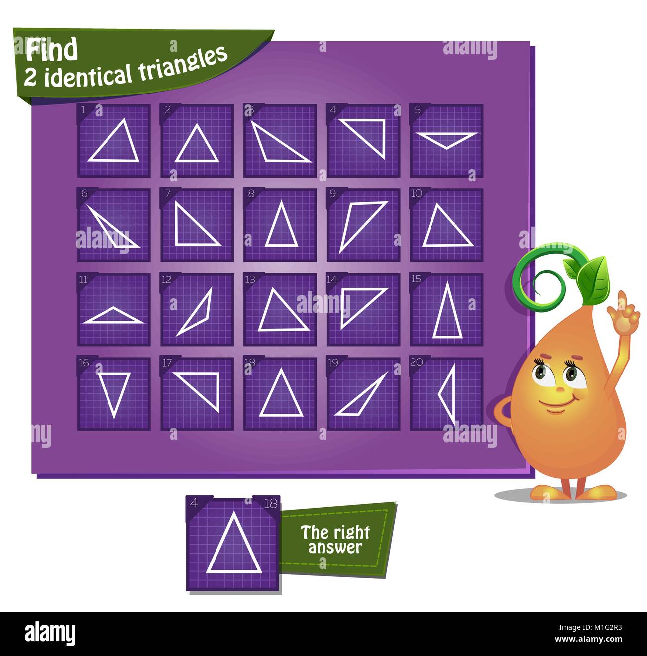 visual game for children and adults. Task the find 2 identical ...