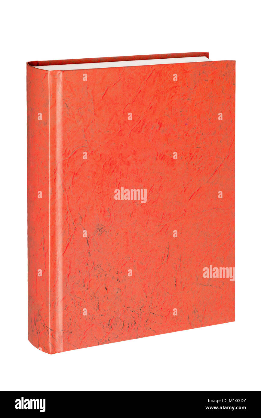 standing closed red book in white background Stock Photo - Alamy