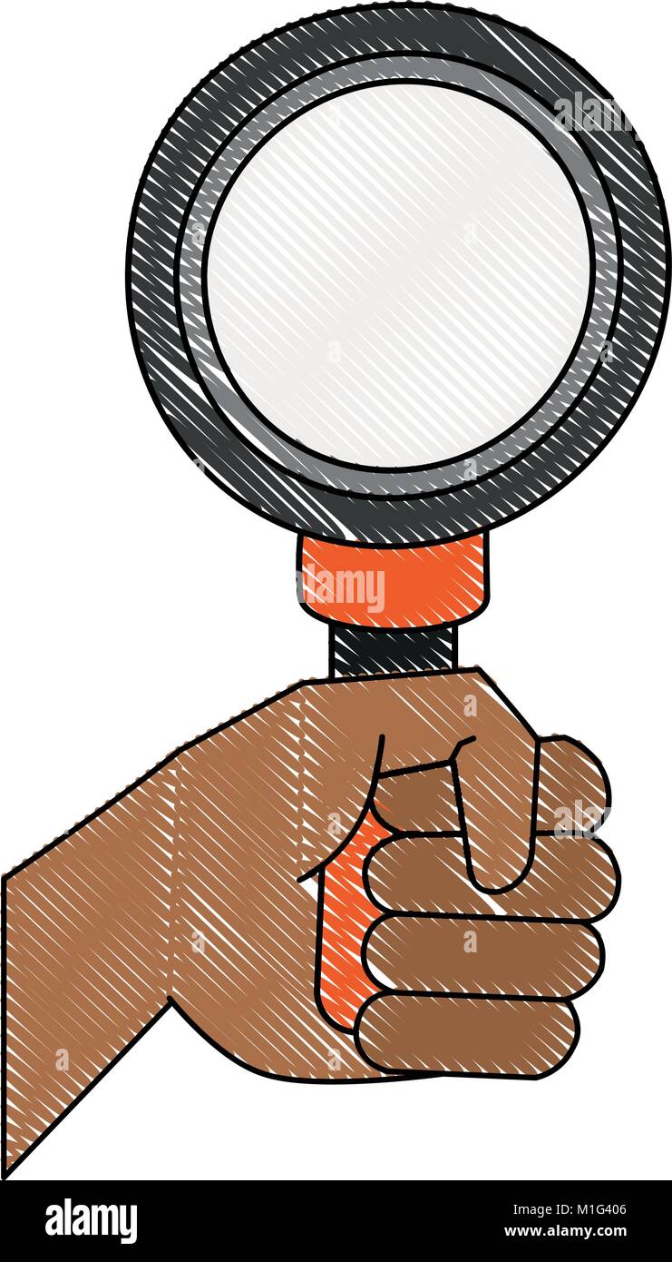 Hand with Magnifying glass Stock Vector Image & Art - Alamy