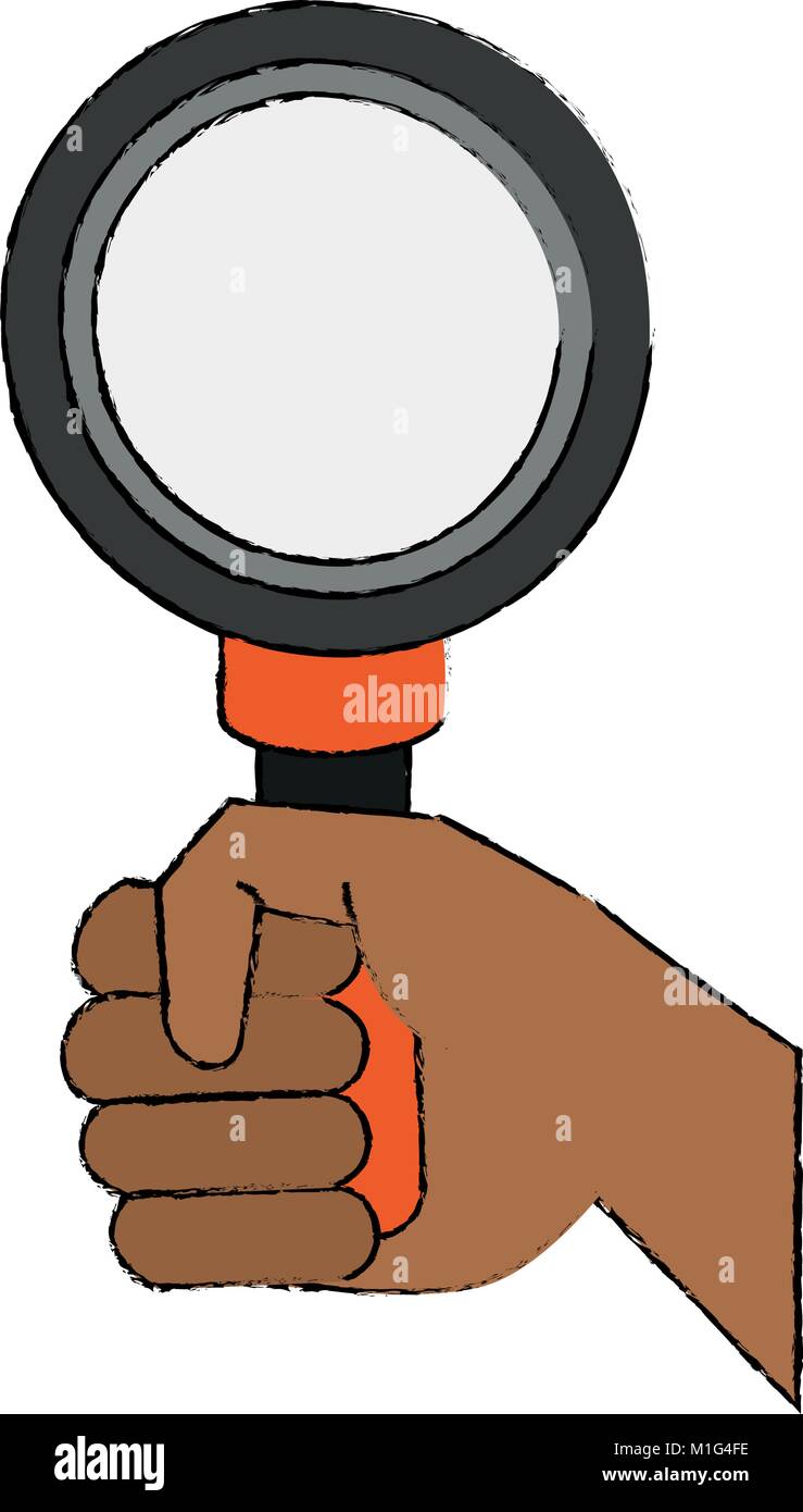 Hand with Magnifying glass Stock Vector Image & Art - Alamy