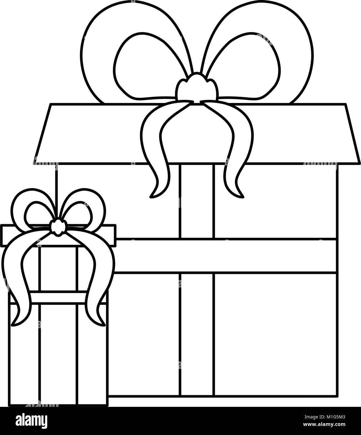 Wrapped gift boxes black Stock Vector Images - Alamy