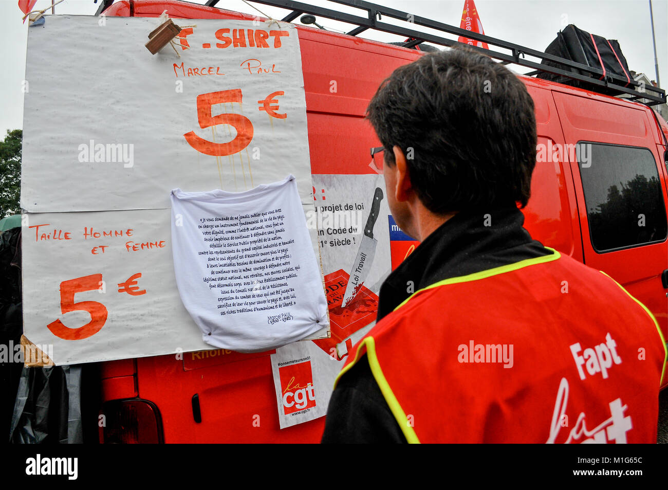Anti-Labor law Protesters gather at ARKEMA industrial site, Pierre ...