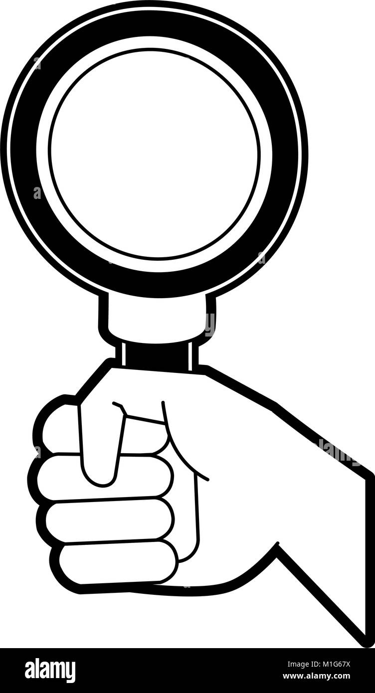 Hand with Magnifying glass Stock Vector Image & Art - Alamy