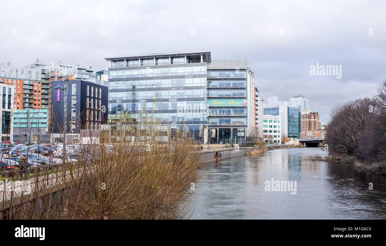 Leeds Yorkshire UK - The new Riverside district Photograph taken by ...
