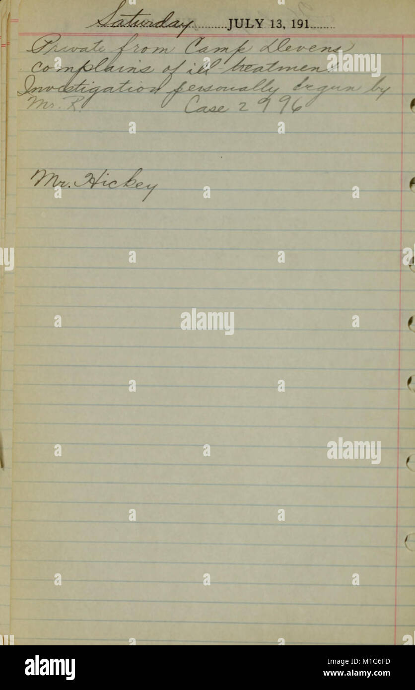 The professional diaries of Alice Winifred O'Connor from 1918 document ...