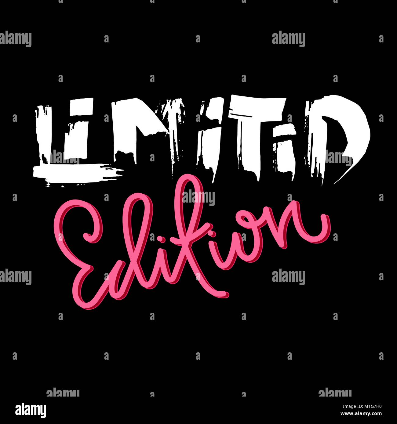 Limited edition. Ink handwritten lettering. Modern dry brush ...