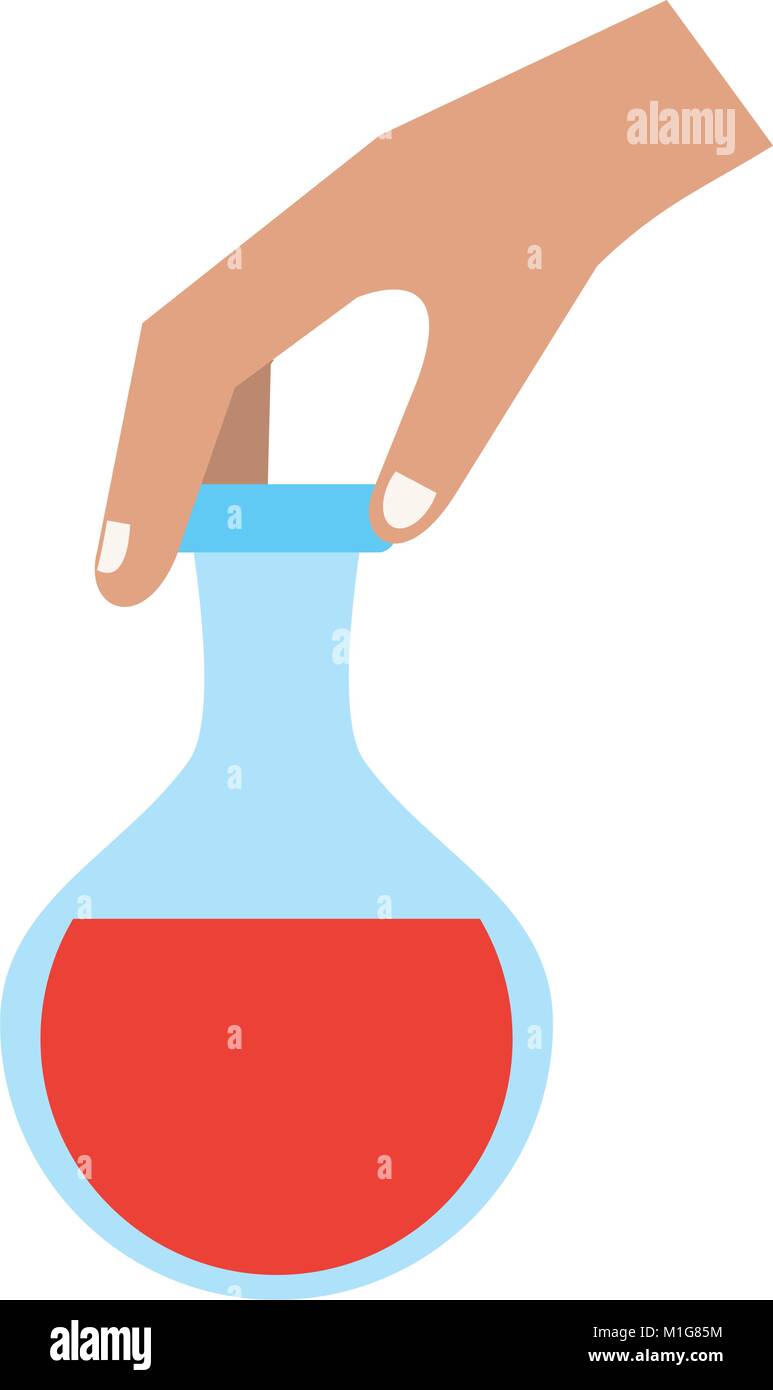Hand holding lab flask Stock Vector Image & Art - Alamy