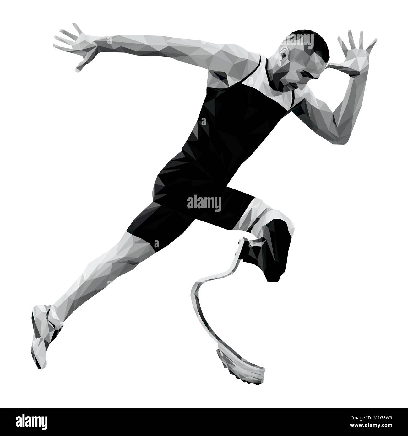 start runner disabled runner amputee leg prosthetic Stock Photo - Alamy