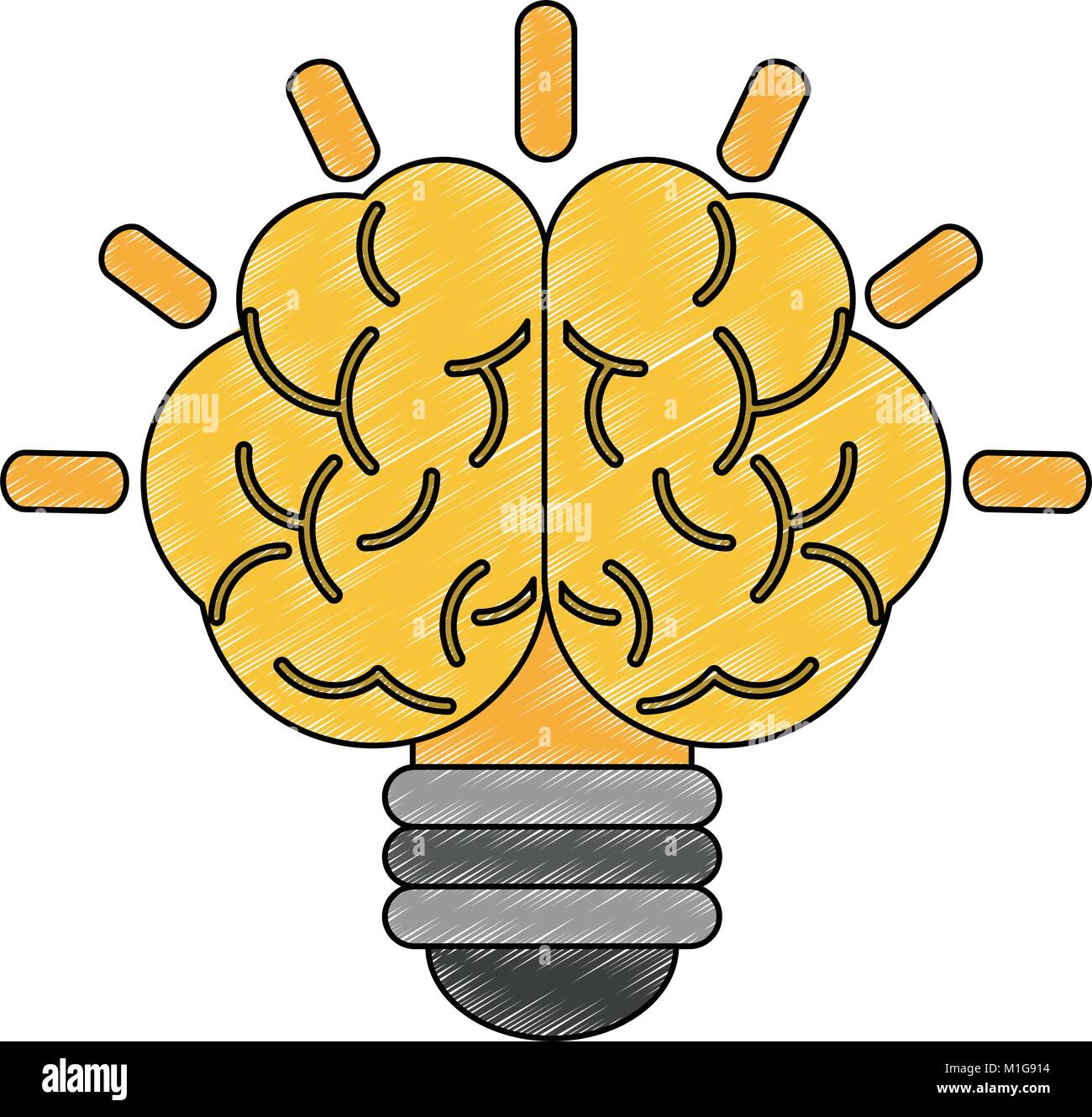 Bulb brain symbol Stock Vector Image & Art - Alamy