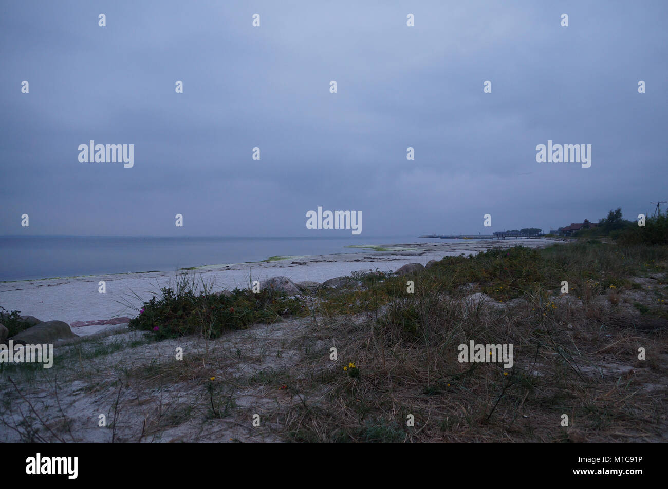 shore of the bay after dusk Stock Photo - Alamy