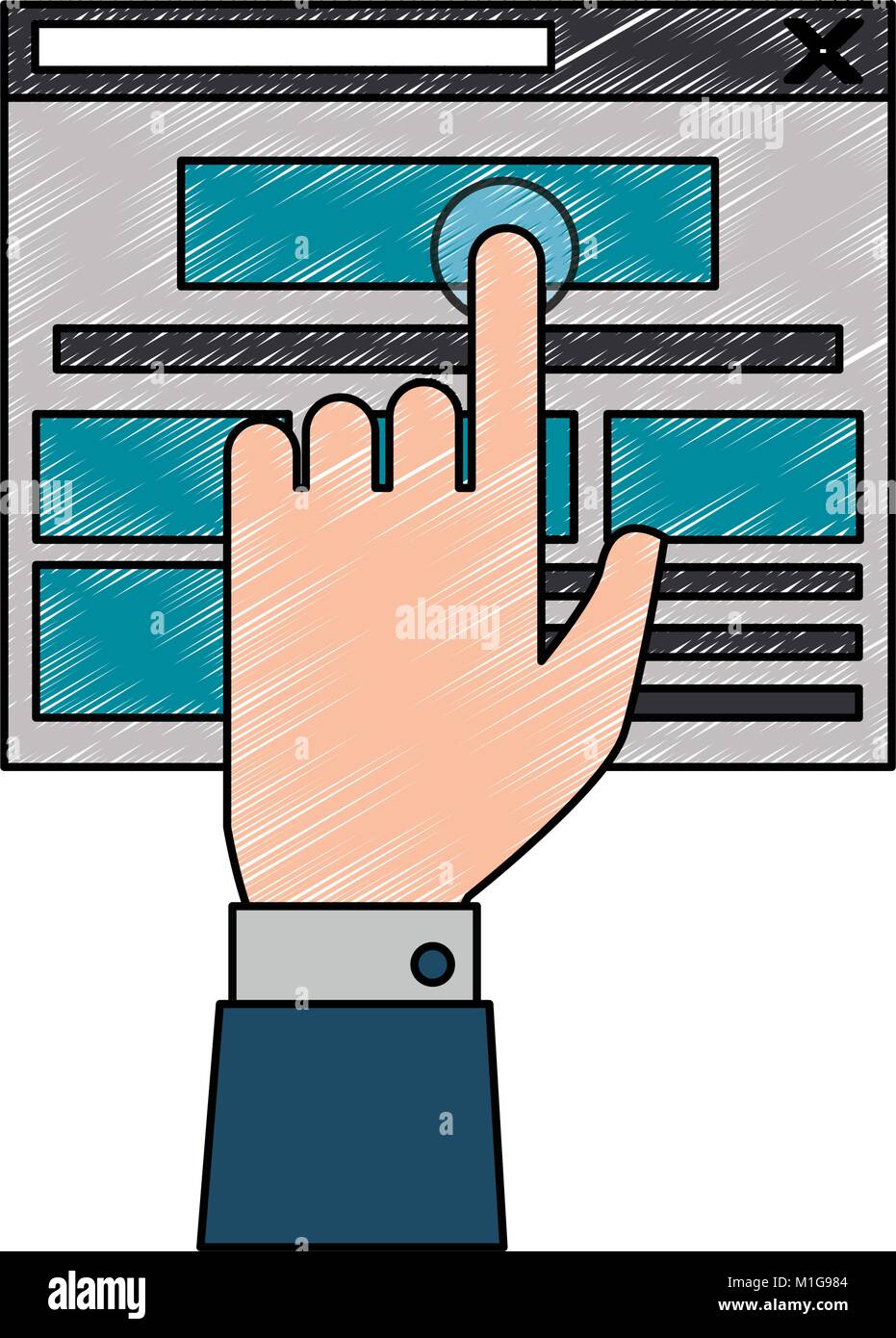 Touching object Stock Vector Images - Alamy