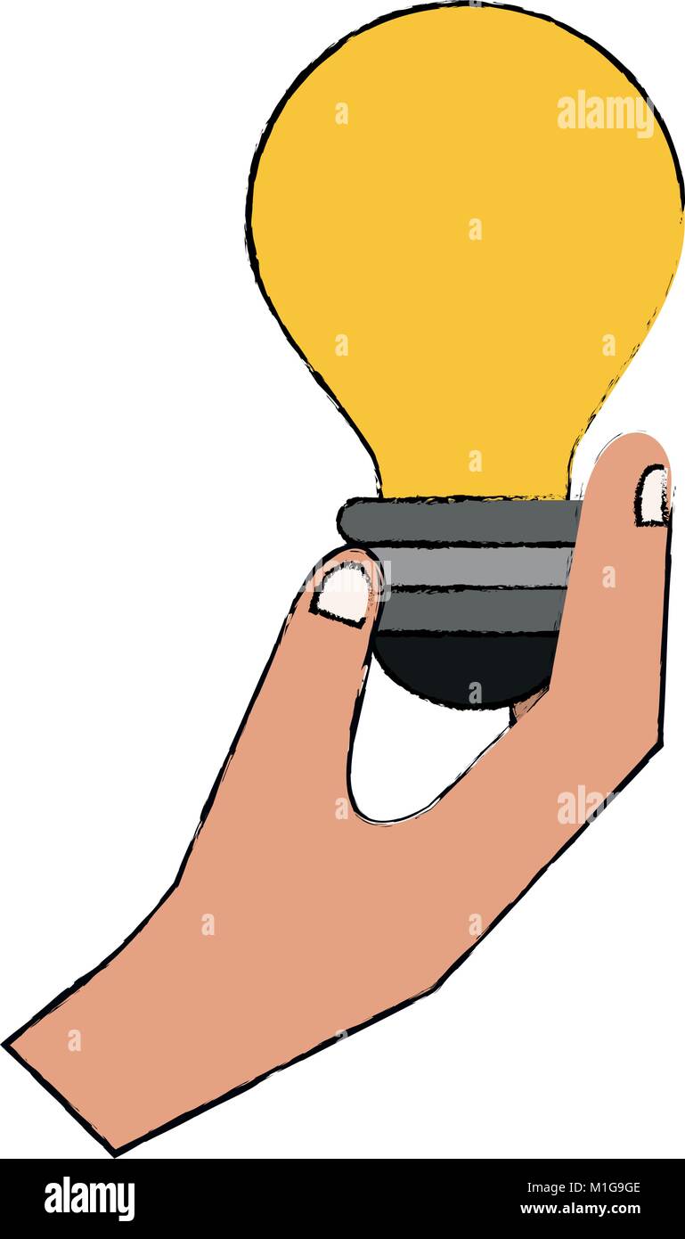 Hand with bulb Stock Vector Image & Art - Alamy