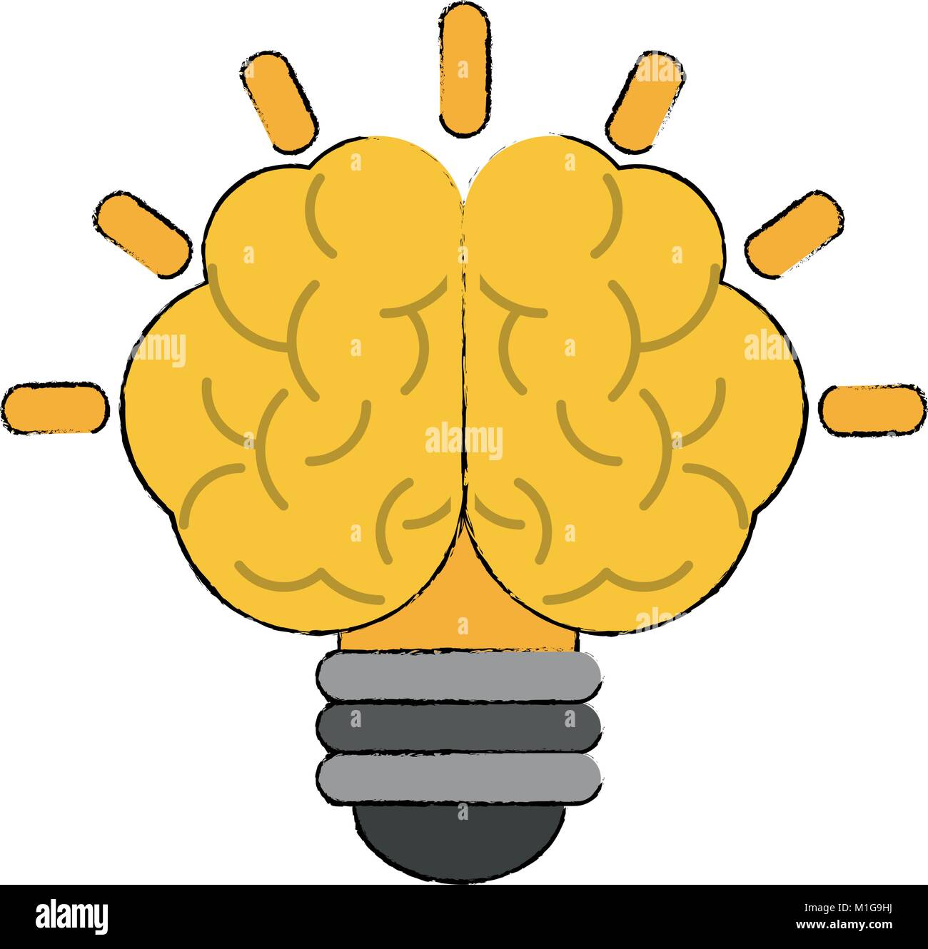 Bulb brain symbol Stock Vector Image & Art - Alamy