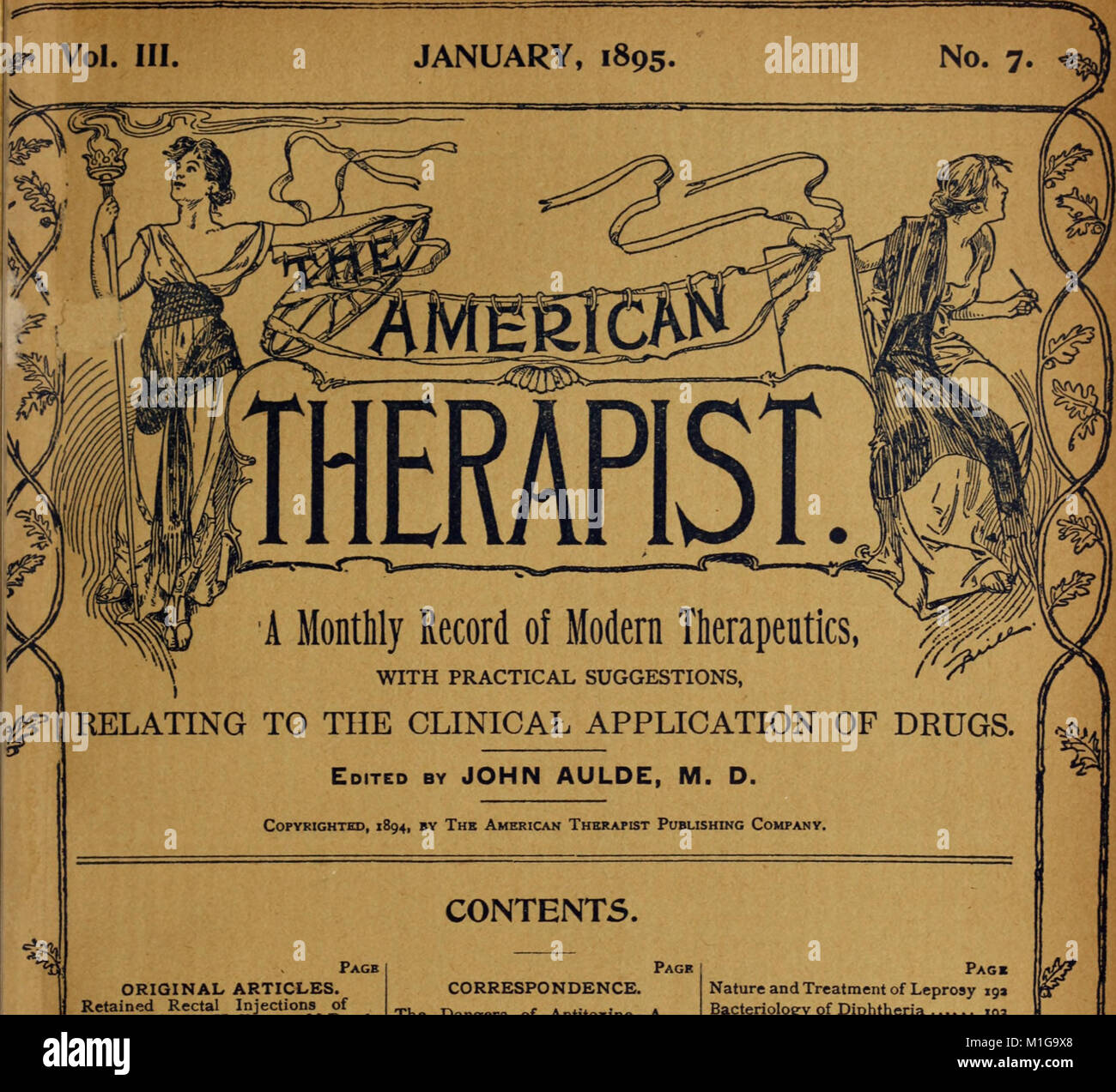 A 1894 image depicting an American therapist, likely showcasing an ...