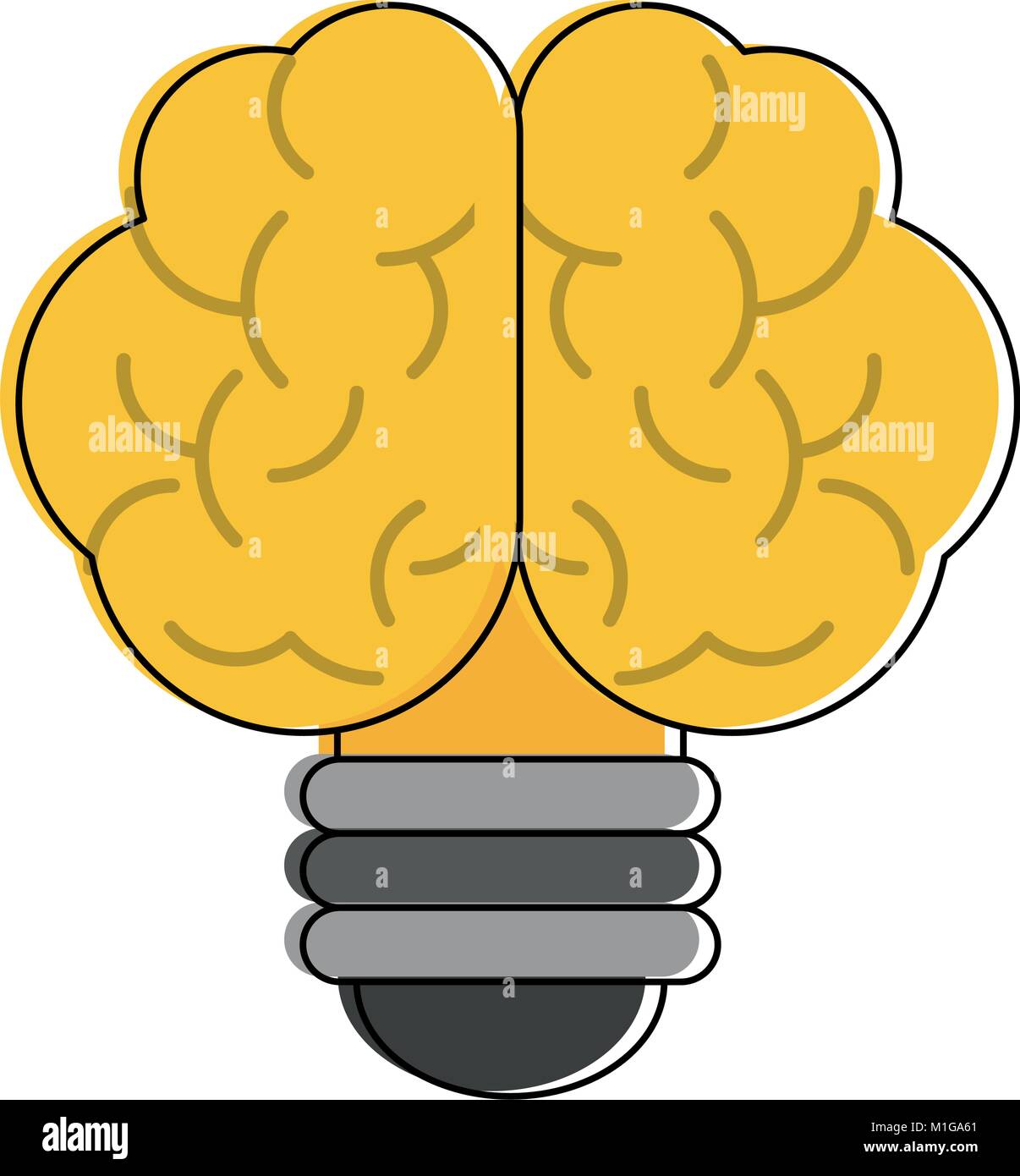Bulb brain symbol Stock Vector Image & Art - Alamy
