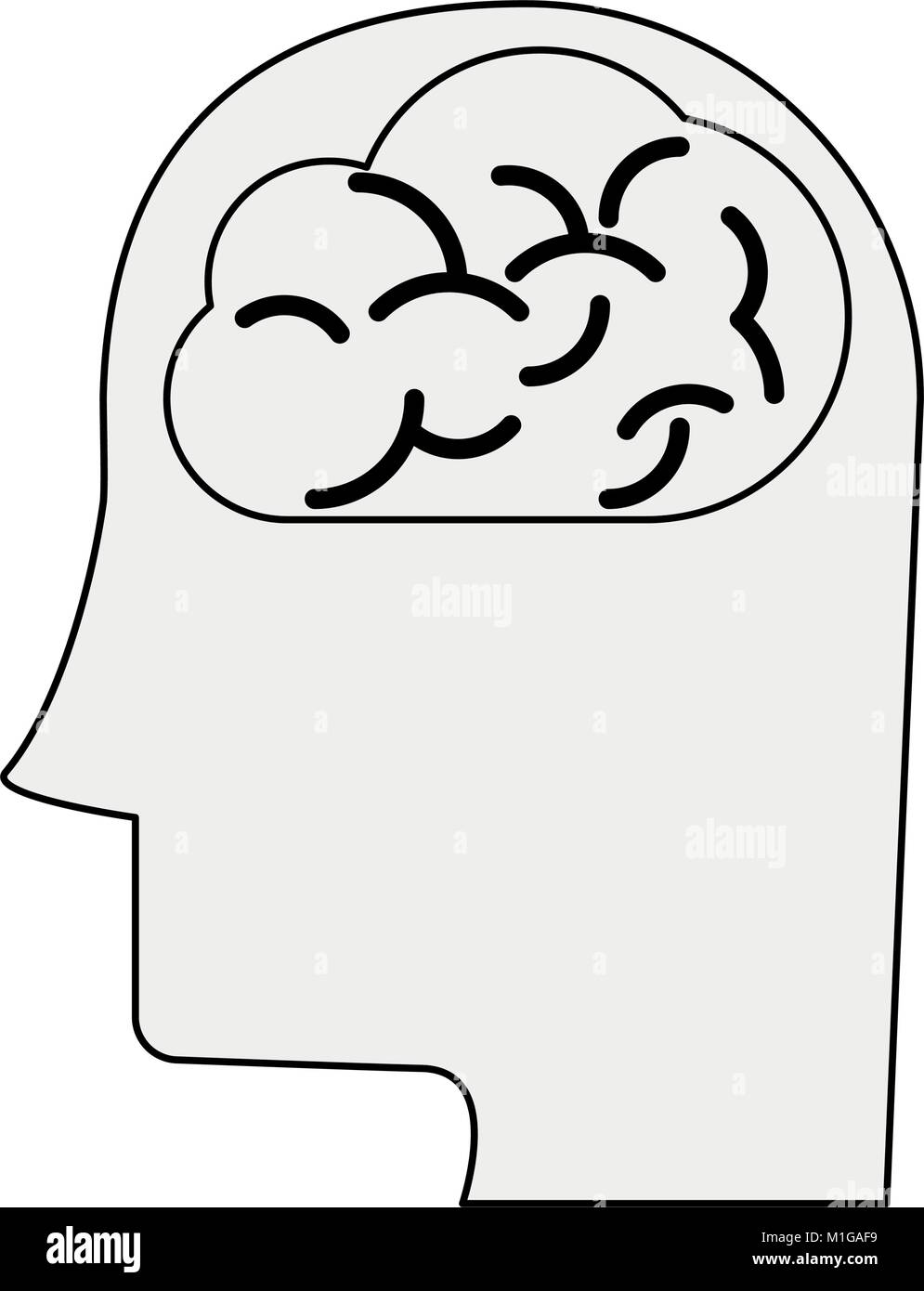 Human brain on head Stock Vector Image & Art - Alamy