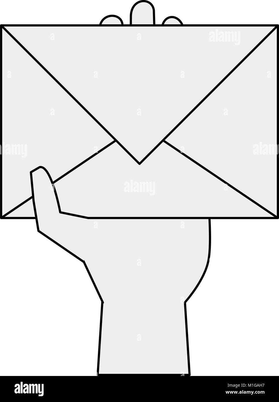 Hand with envelope Stock Vector Image & Art - Alamy