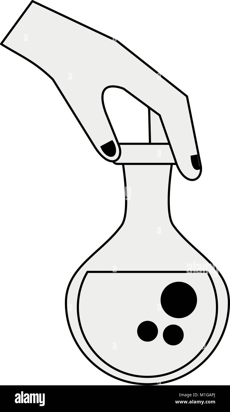 Hand holding lab flask Stock Vector Image & Art - Alamy
