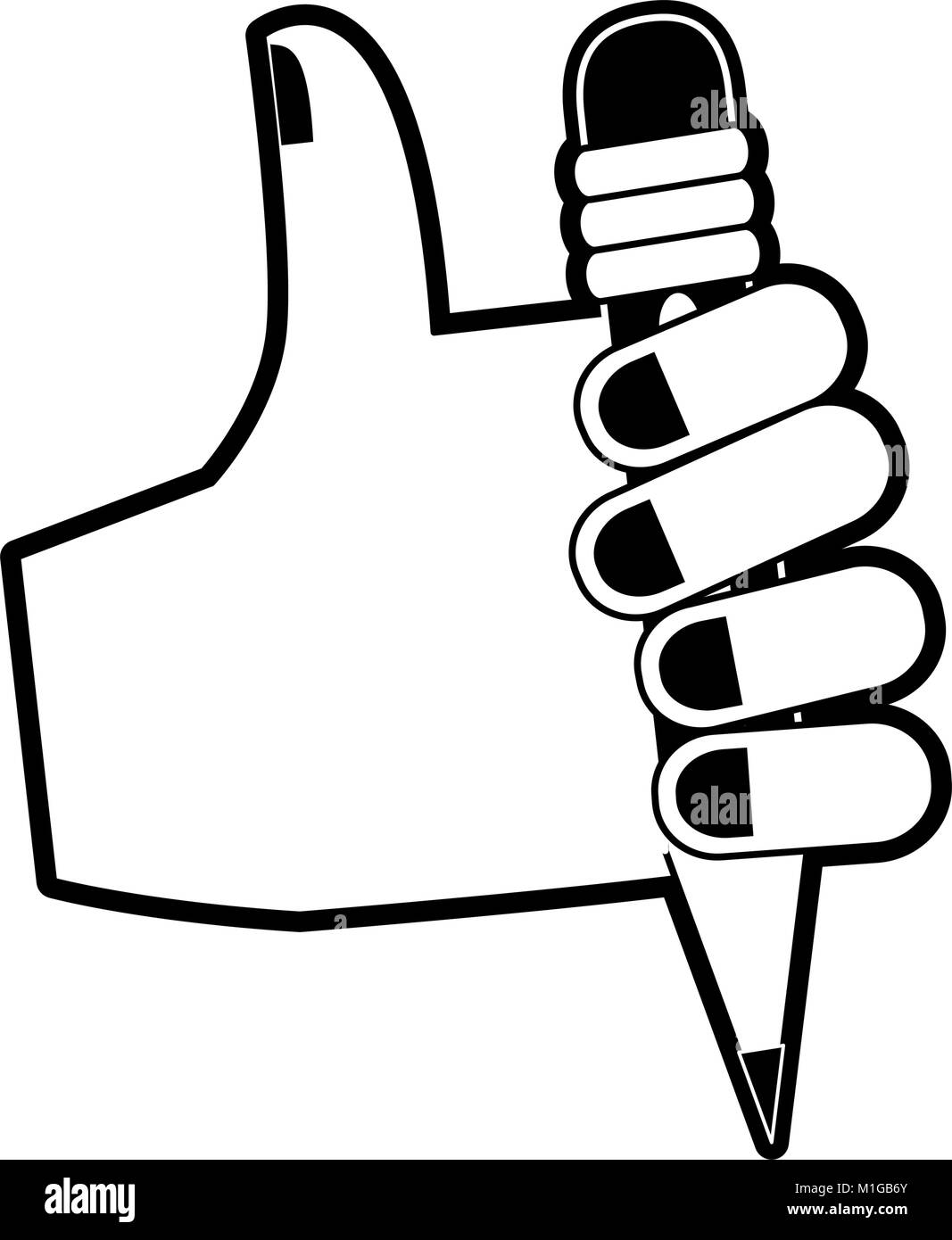 Hand with pencil Stock Vector Image & Art - Alamy