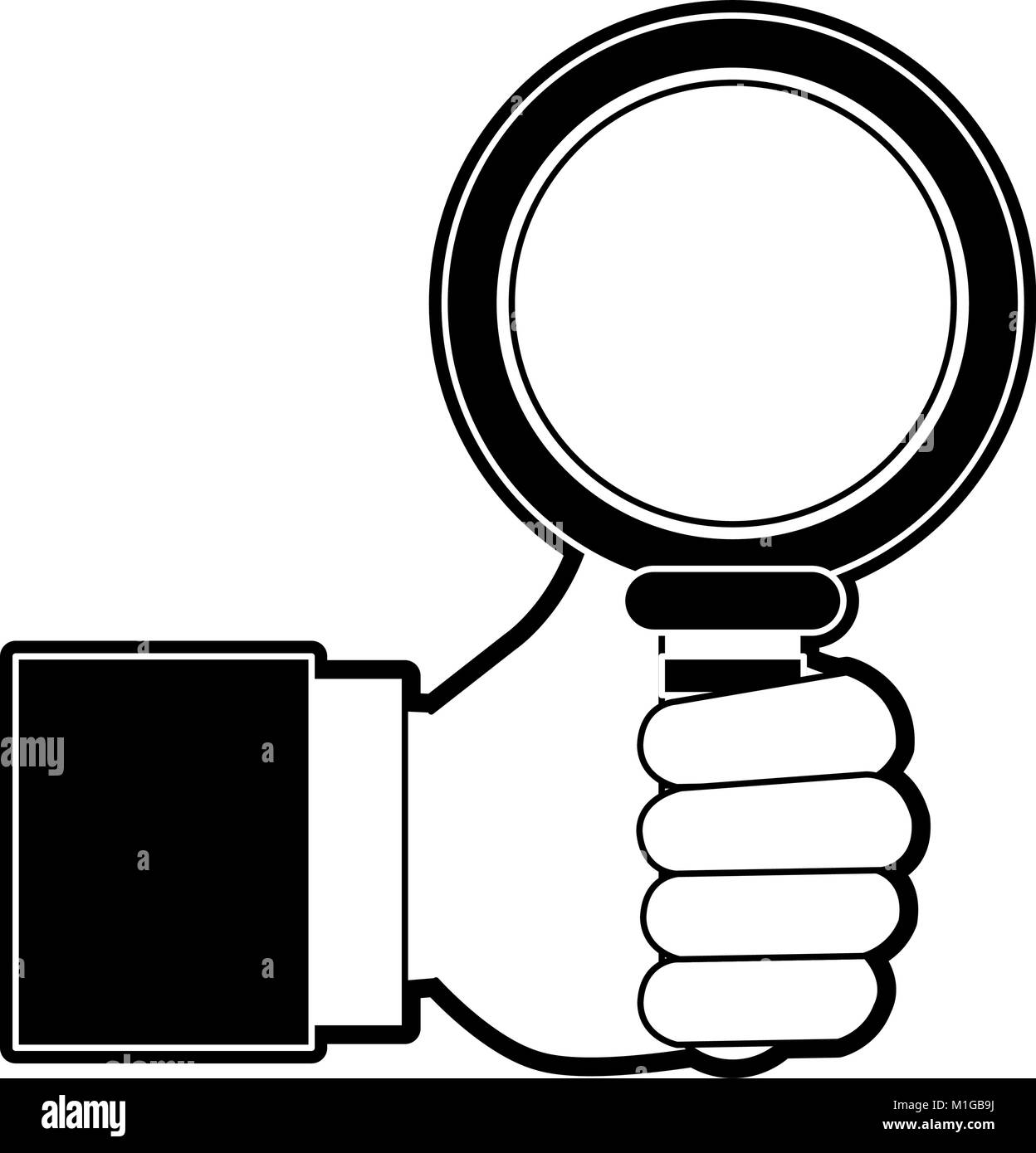 Hand with magnifying glass Stock Vector Image & Art - Alamy