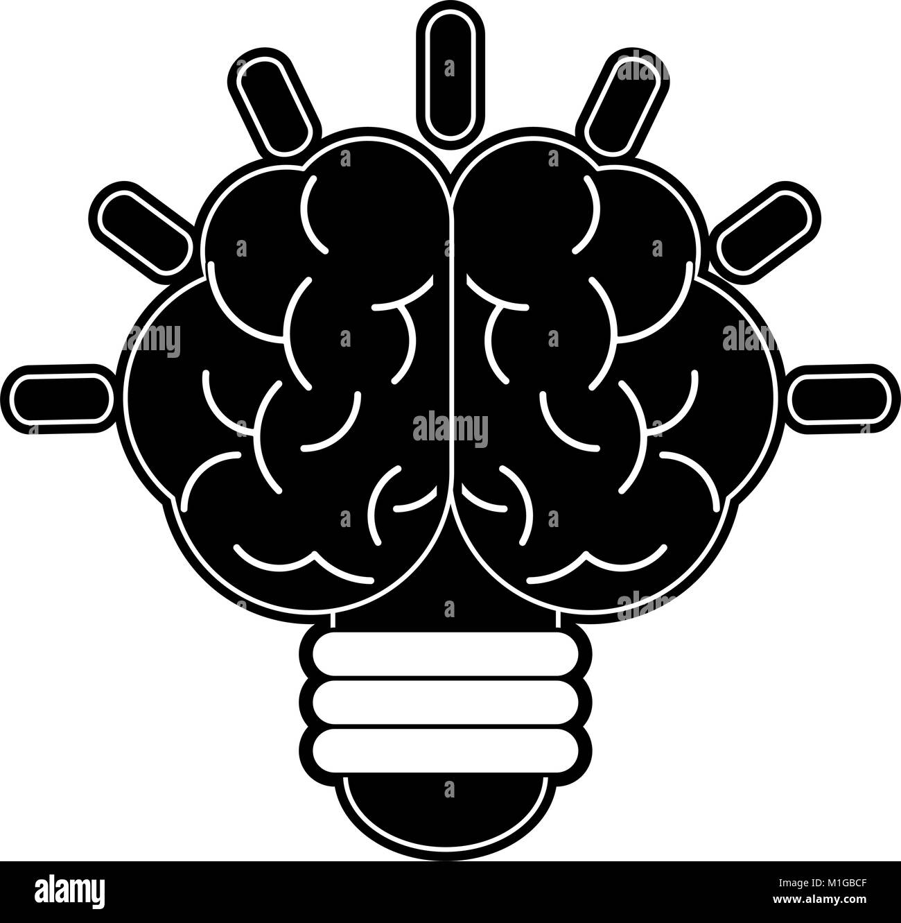 Bulb brain symbol Stock Vector Image & Art - Alamy