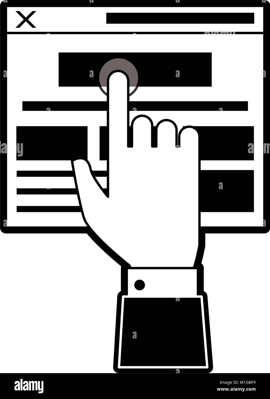 Hand touching screen Stock Vector Image & Art - Alamy