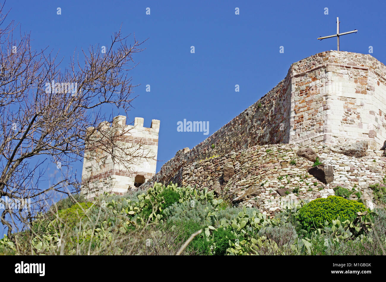 Bosa, Sardinia. The Serravalle castle Stock Photo - Alamy