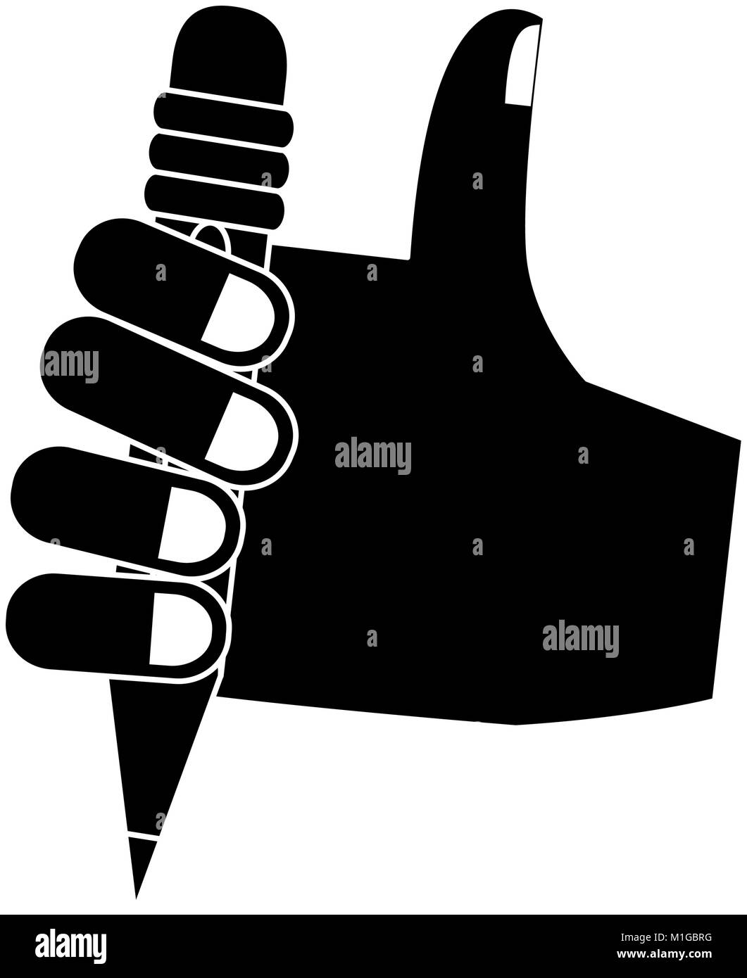 Hand with pencil Stock Vector Image & Art - Alamy