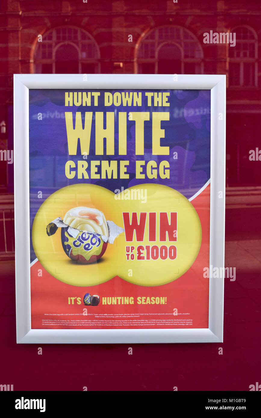 White Creme Egg Advert Stock Photo - Alamy