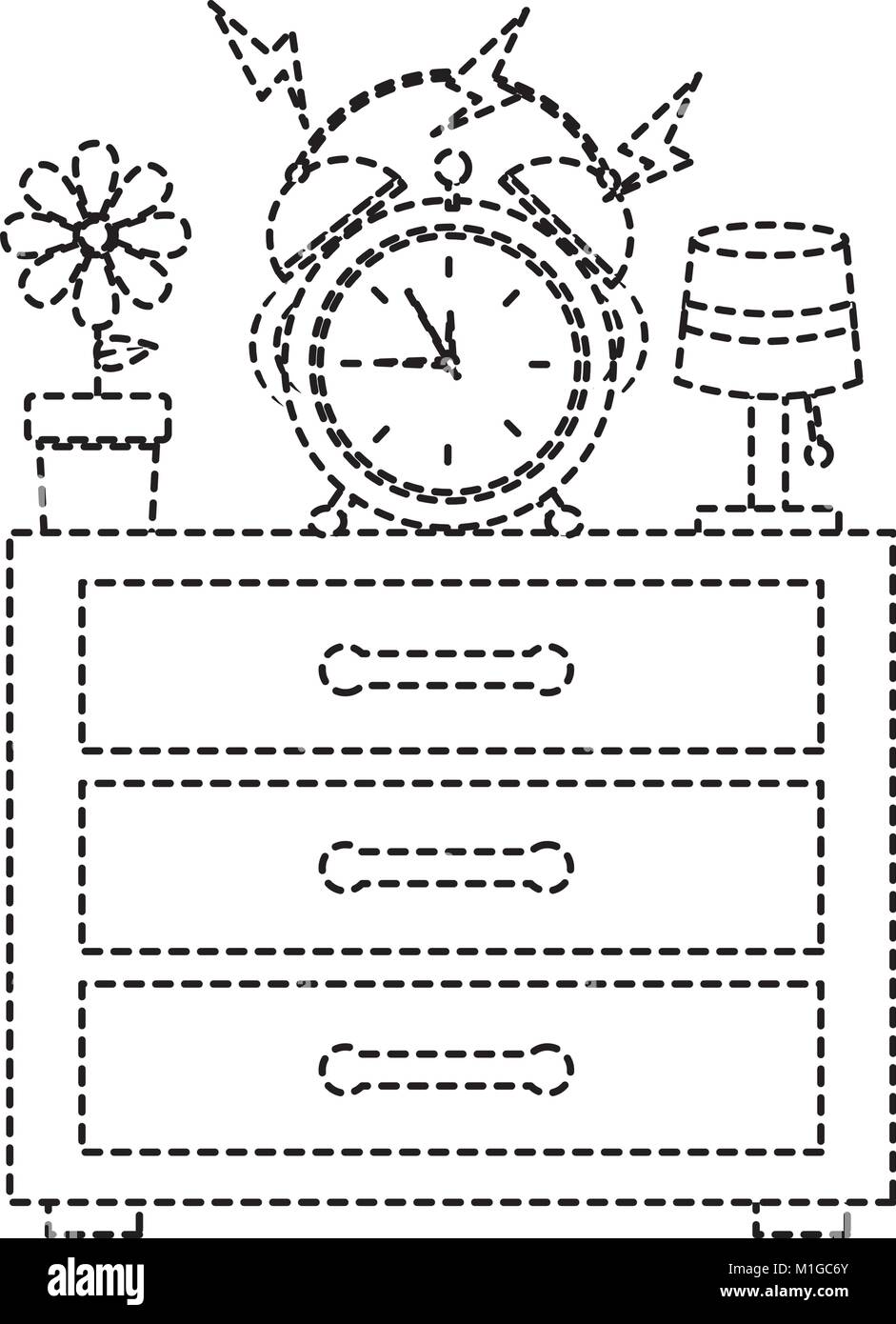 Bedside lamp clock Stock Vector Images - Alamy