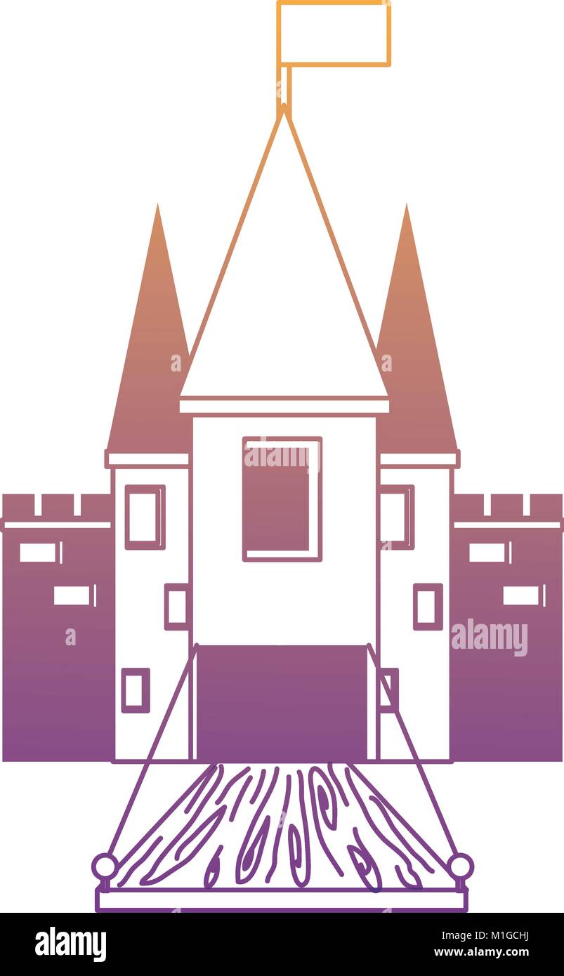 Medieval castle with drawbridge Stock Vector Image & Art - Alamy