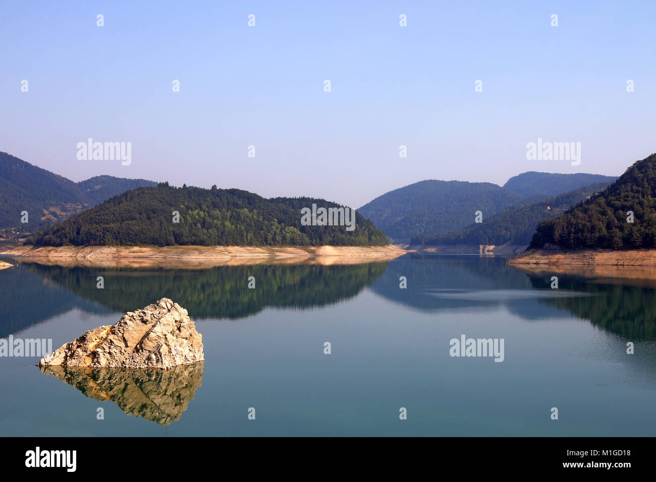 Zaovine lake on Tara mountain landscape Stock Photo - Alamy