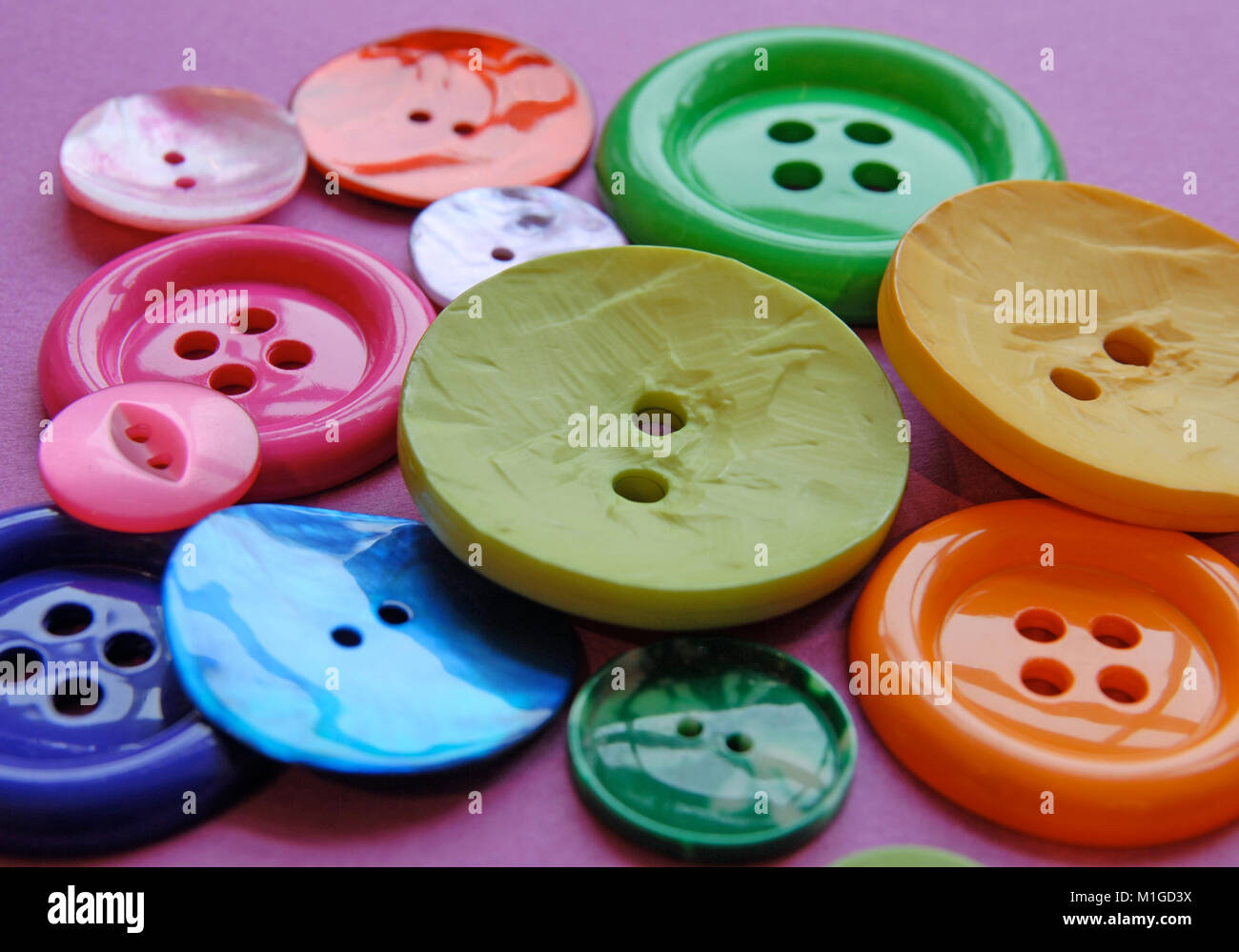 Colorful Buttons in random display Stock Photo - Alamy