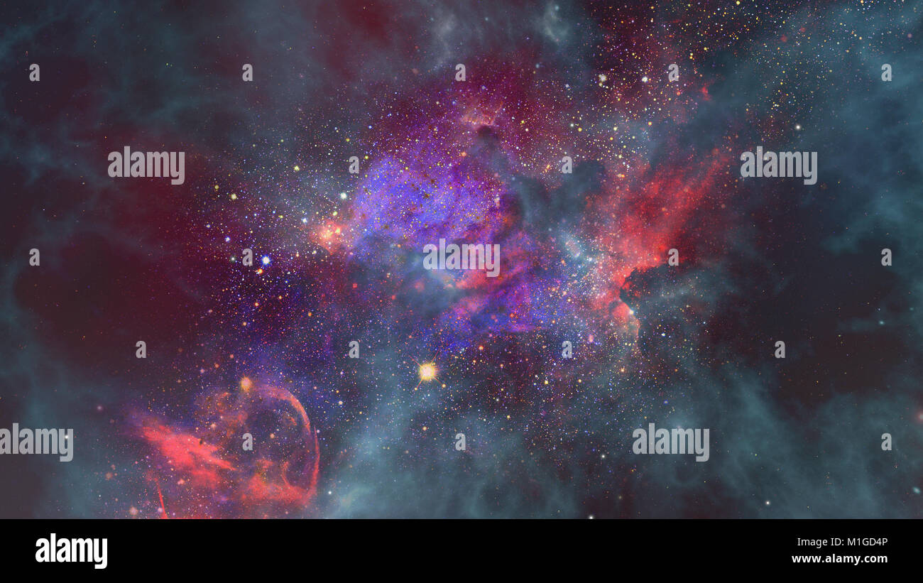 Nebula and stars in deep space, mysterious universe. Elements of this ...