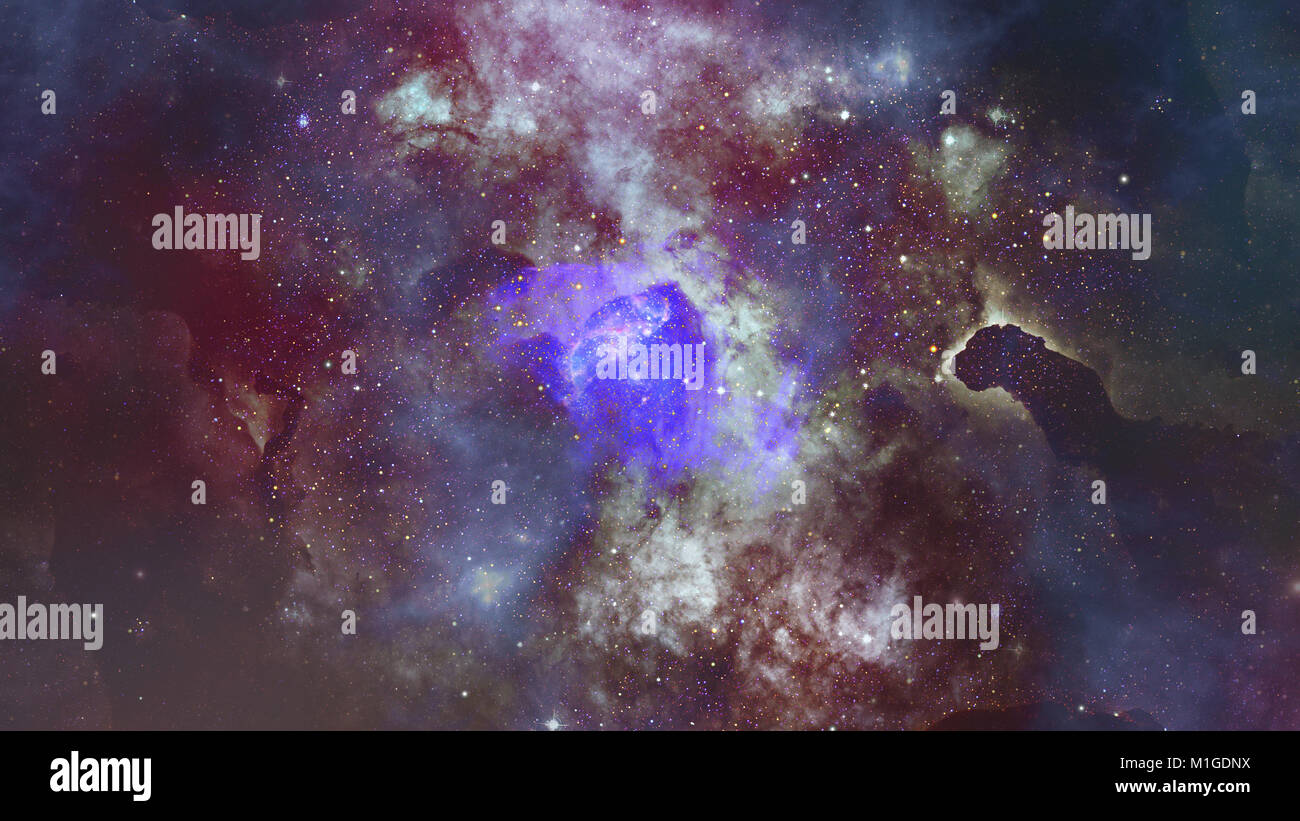 Nebula and stars in deep space, mysterious universe. Elements of this ...