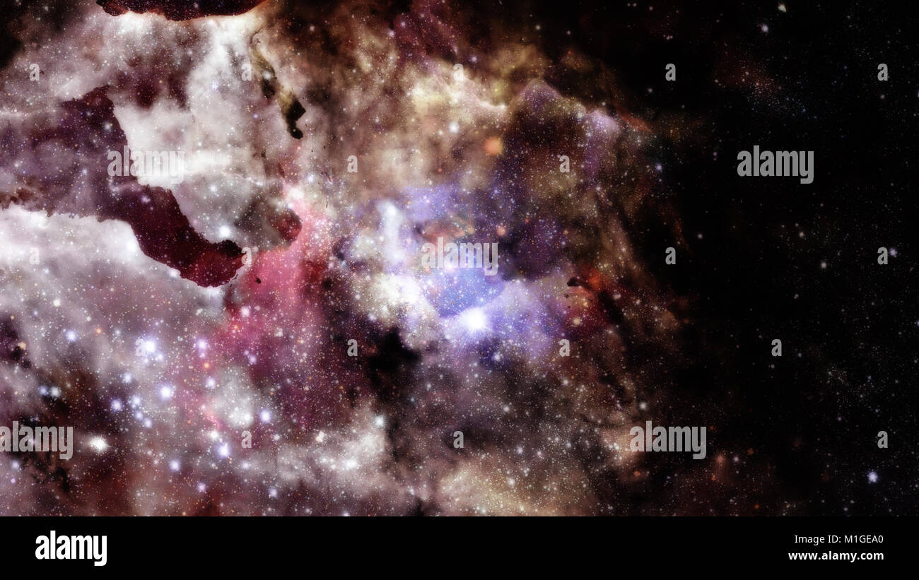 Nebula and galaxies in dark space. Elements of this image furnished by ...