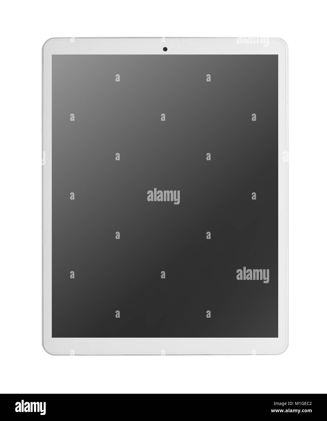 Modern white tablet pc. isolated on white Stock Photo - Alamy