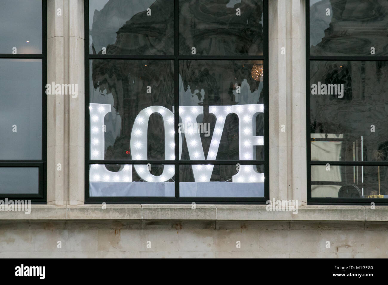 Valentine love shop windows retail shops stores Stock Photo - Alamy