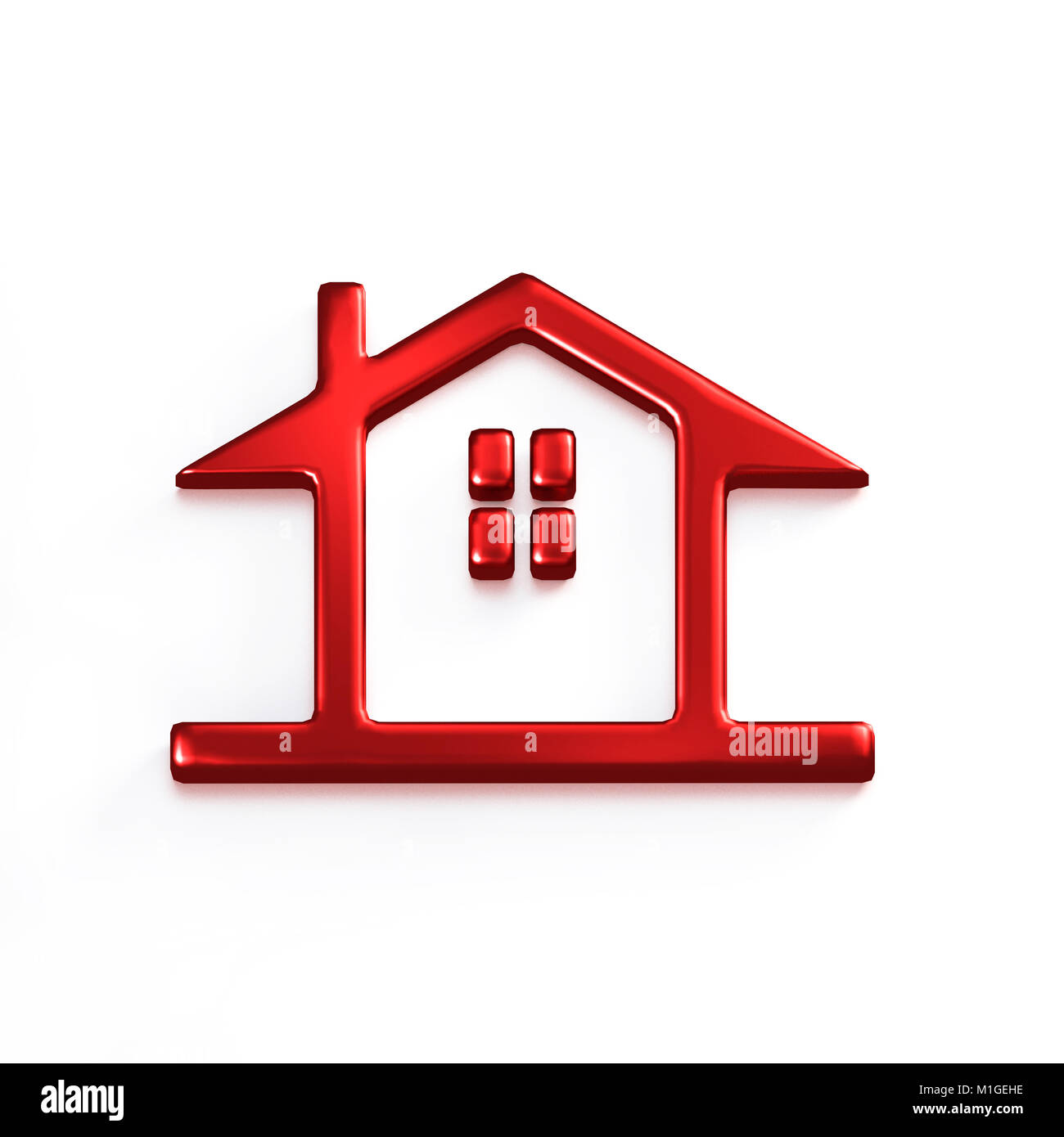 Red House Graphic. 3D Rendering Illustration Stock Photo - Alamy