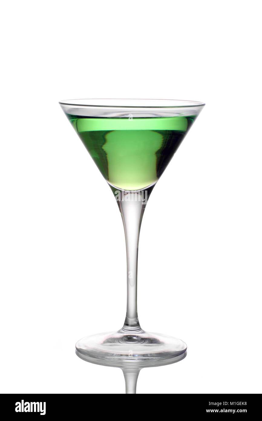 Appletini cocktail isolated on a white background. Part of a cocktail ...