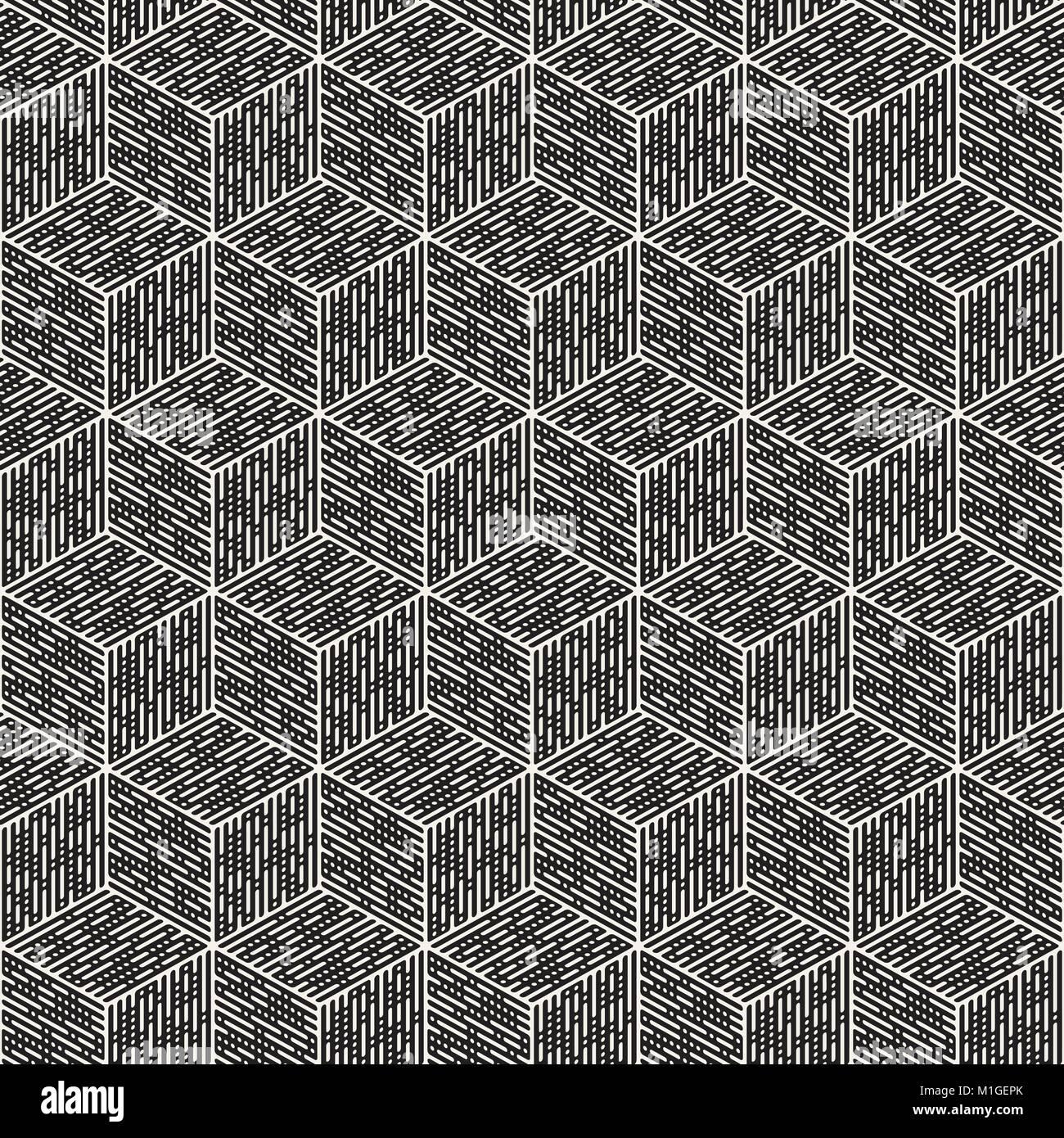 Vector seamless stripes pattern. Modern stylish texture with monochrome ...