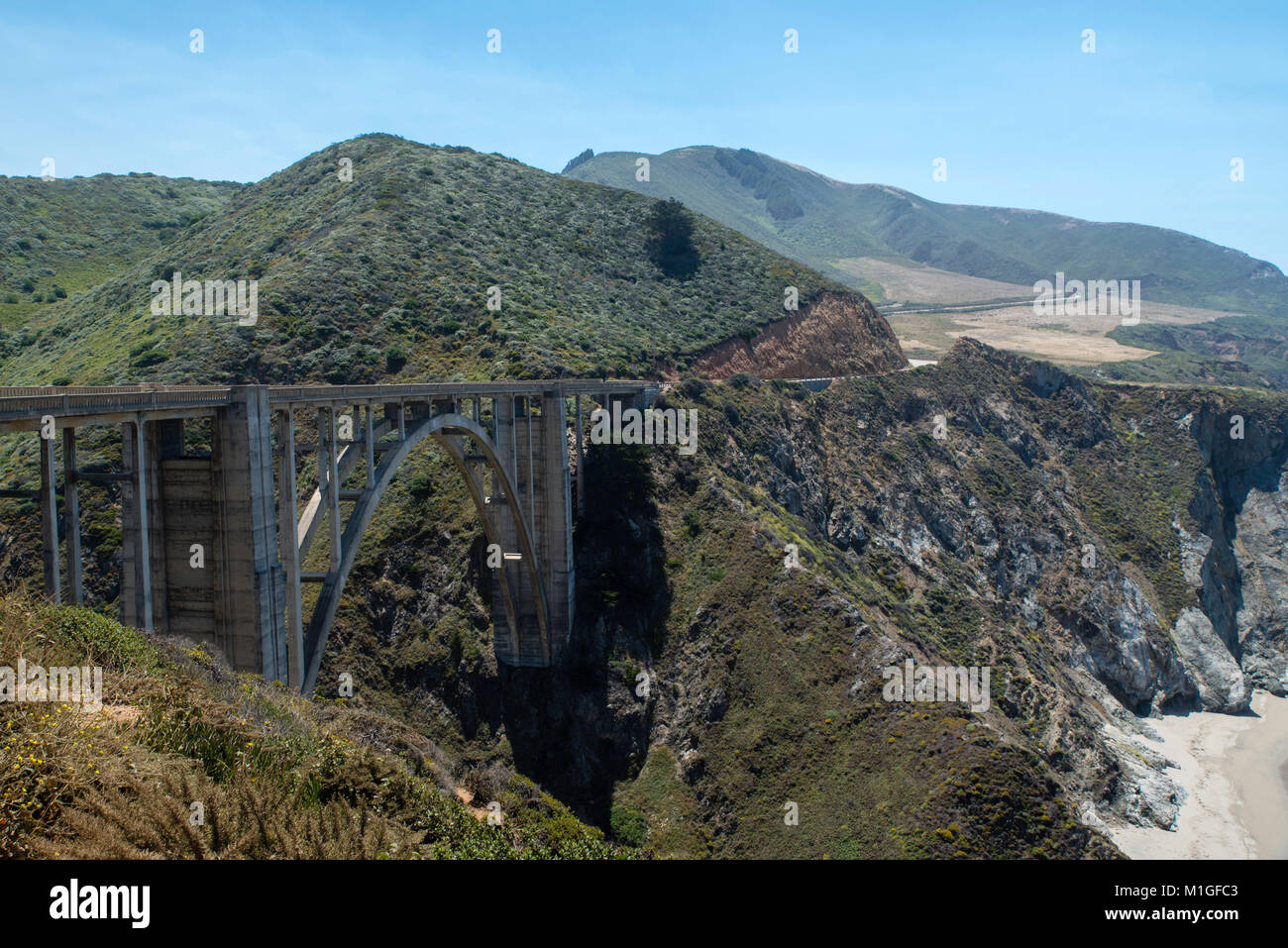 Late morning view of the famous Bixby Creek Bridge on Highway 1, near ...