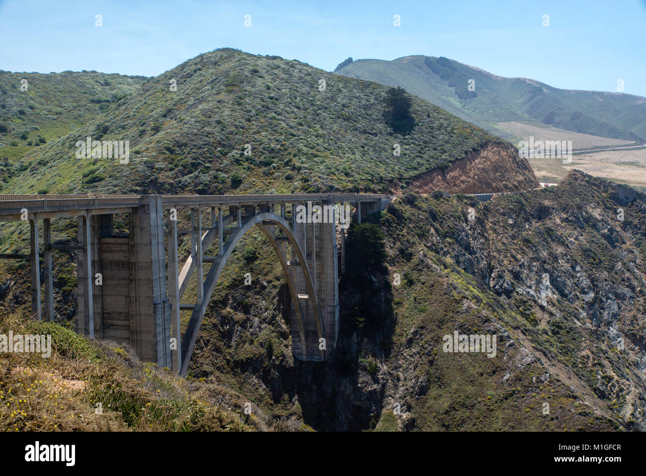 Late morning view of the famous Bixby Creek Bridge on Highway 1, near ...