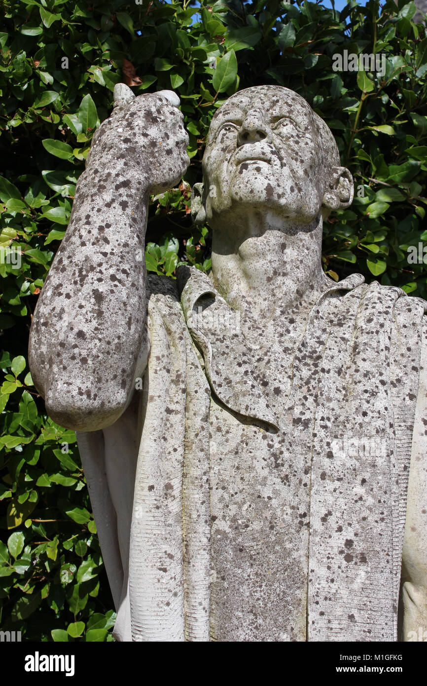 Statue in the grounds of Quarr Abbey, a monastery between the villages ...