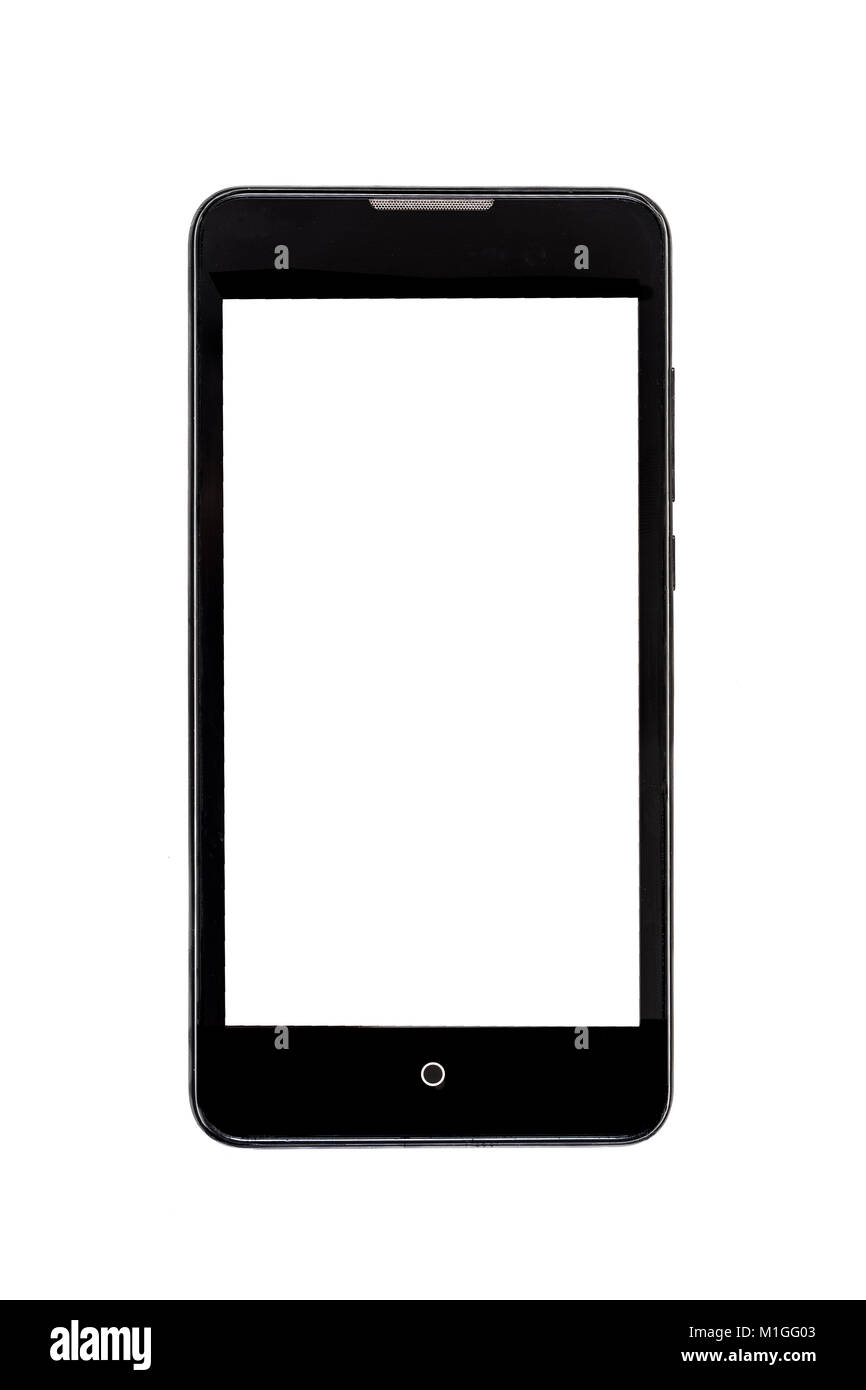 Modern touch screen smartphone isolated on white background with copy ...