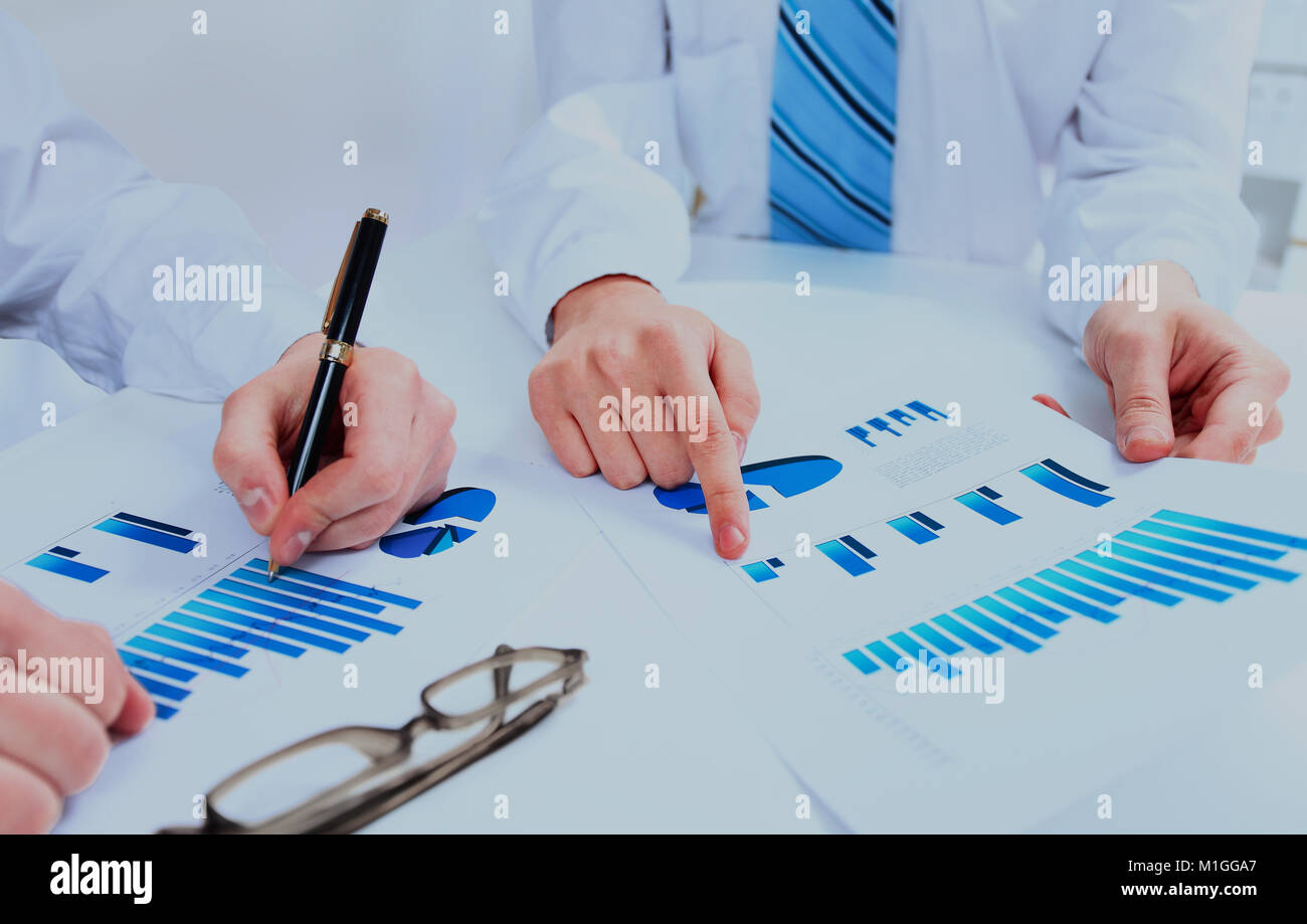 businessman pointing at business document Stock Photo - Alamy