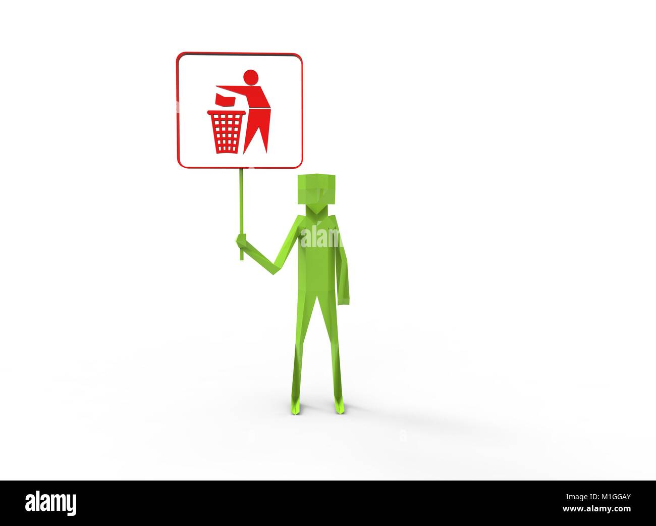 Green paper human with recycle sign Stock Photo - Alamy