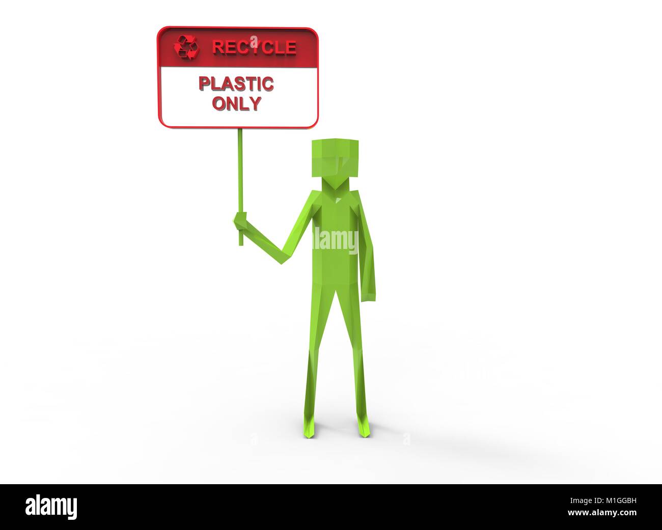 Green paper human with recycle sign Stock Photo - Alamy