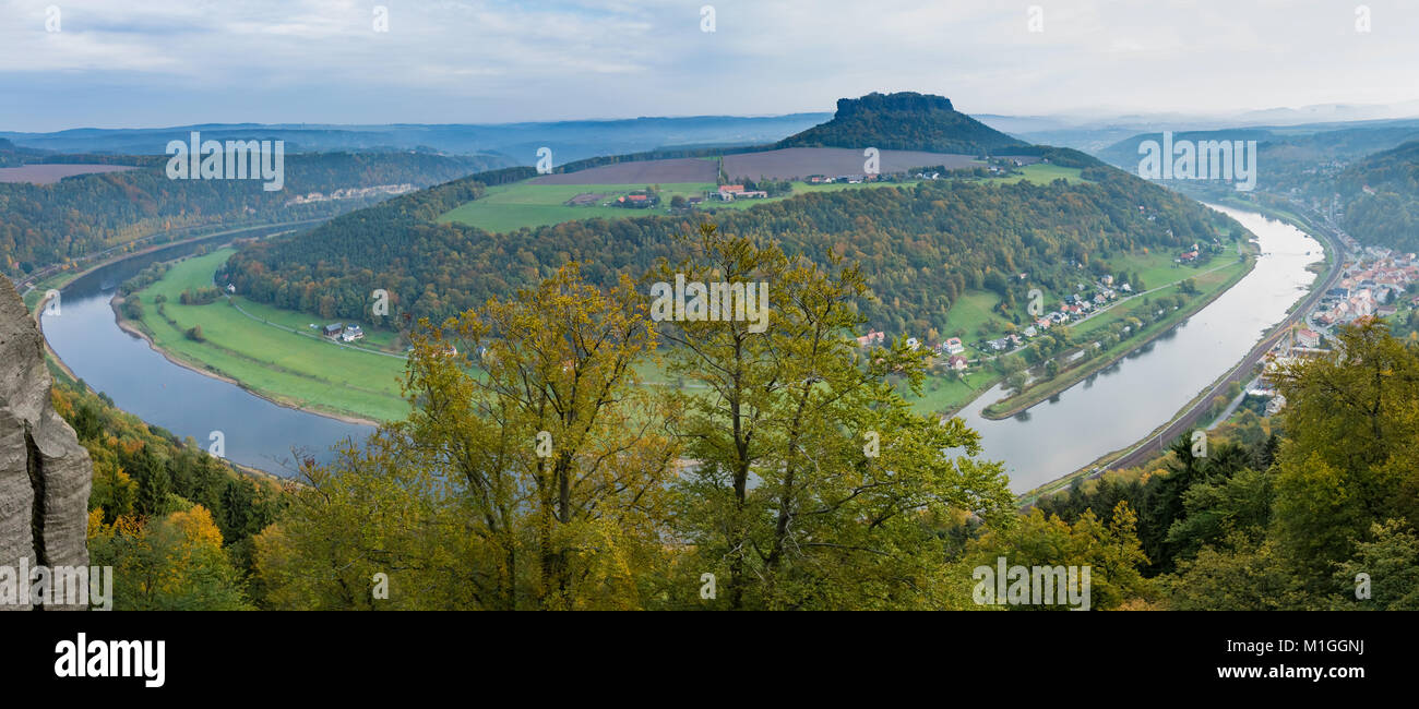 Panorama of the Saxon Alps Stock Photo - Alamy
