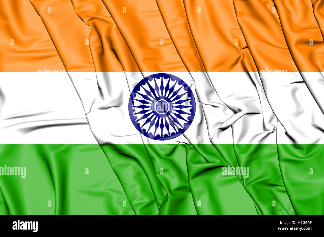 3D Flag of the India. 3D Illustration Stock Photo - Alamy